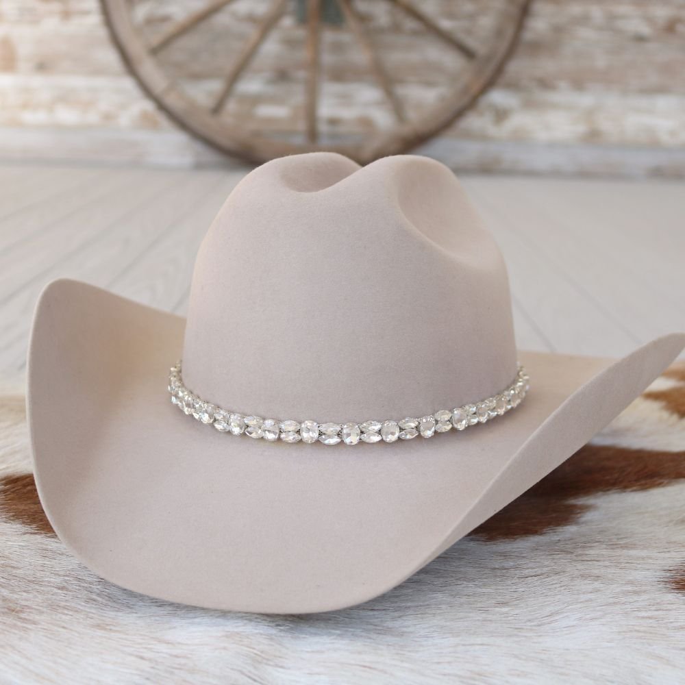 Silver Rhinestone Bling Hat Band - The Kate – Willow Lane Hat Co.