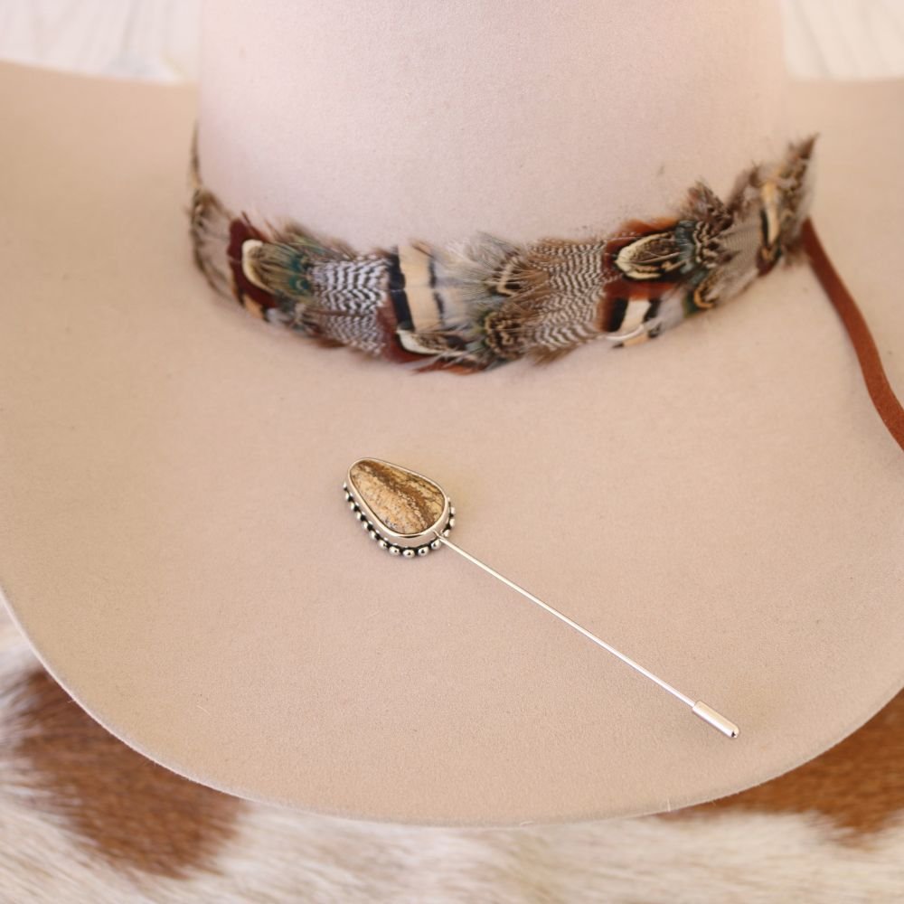Brown Jasper Hat Pin – Willow Lane Hat Co.