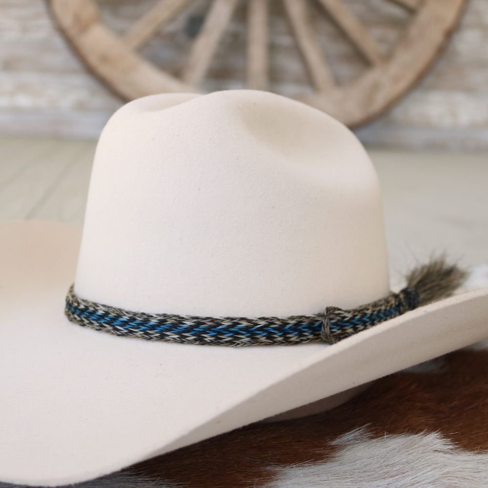 Horsehair Braided Blue Single Tassel Hat Band - Caleb – Willow Lane Hat Co.